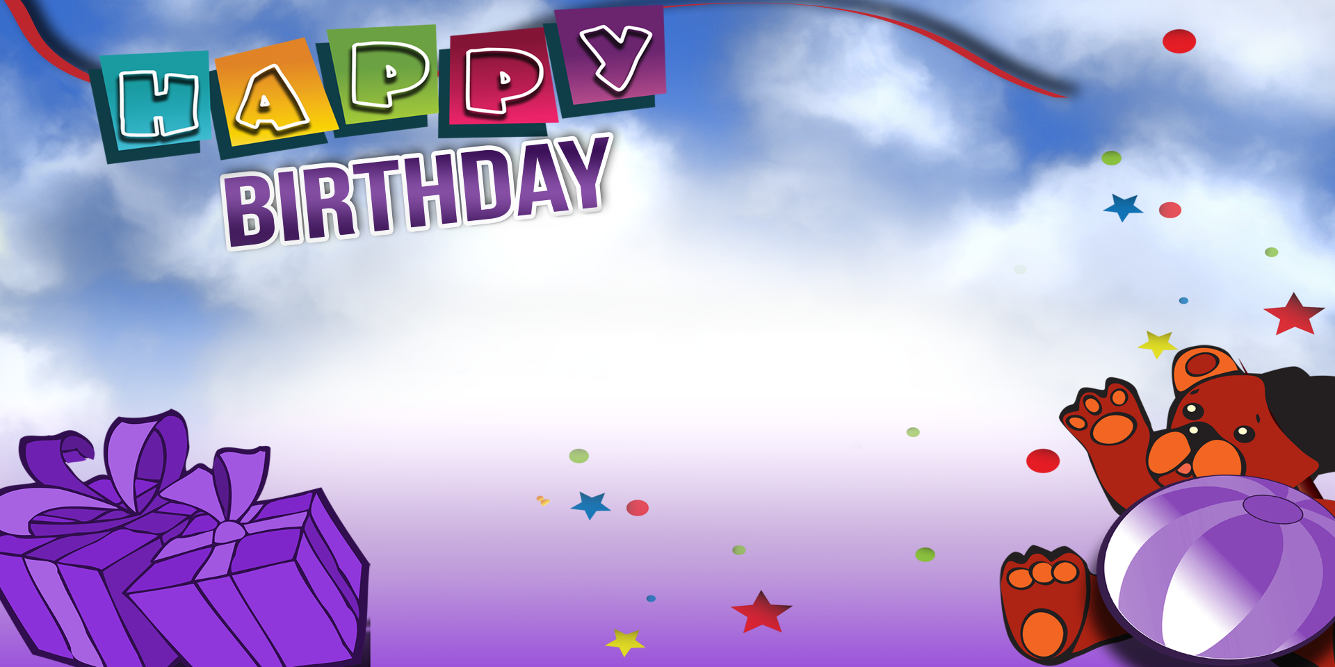Happy Birthday Banner Purple Bear Vinyl Banners Gatorprints