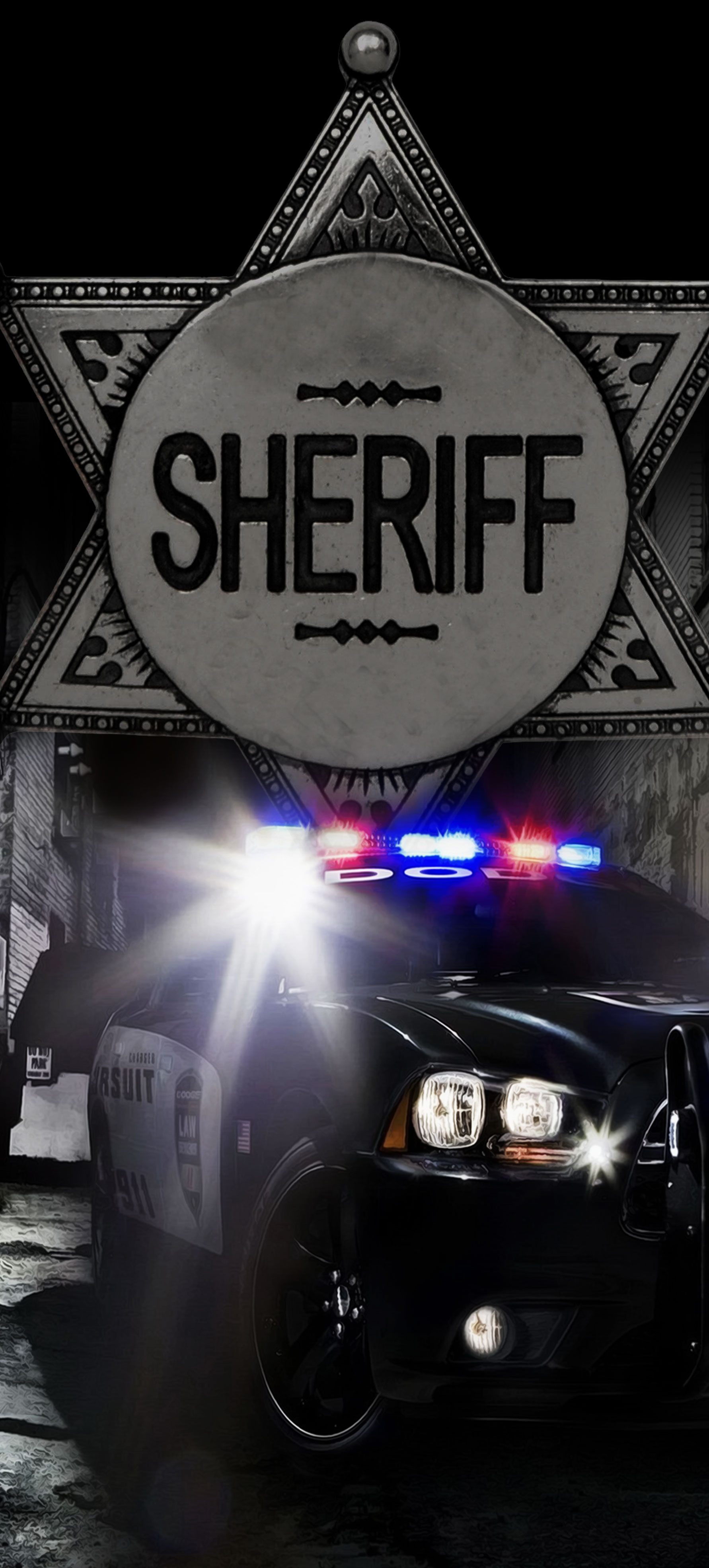 Gun Safe Decals - Small Sheriff Badge Cruiser